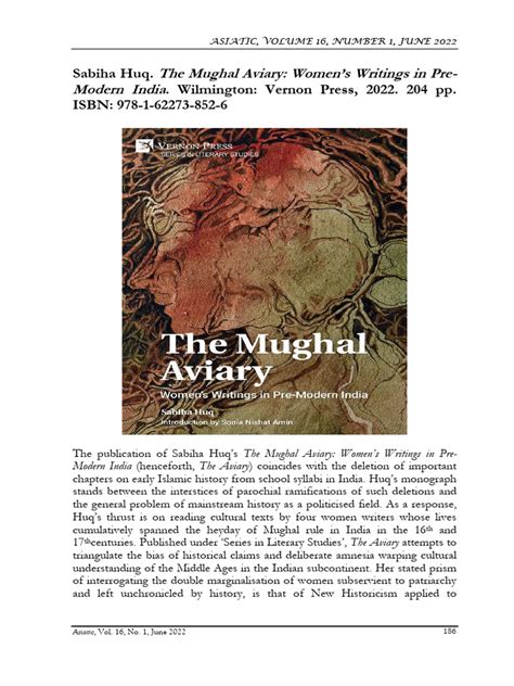 The Mughal Aviary Womens Writings In Pre Modern India Pdf Mughal Empire