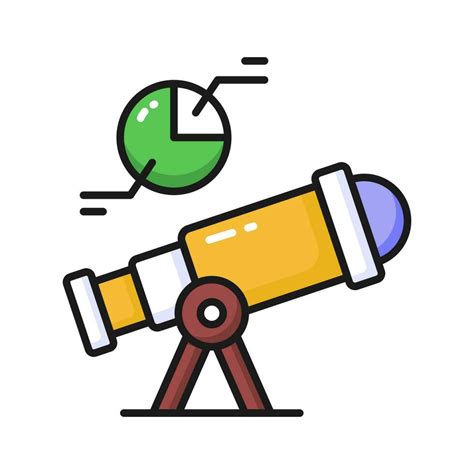 Telescope With Pie Diagram Showing Predictive Analysis Concept Vector 27372785 Vector Art At