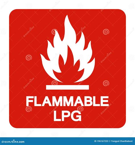 Flammable Lpg Symbol Sign Vector Illustration Isolate On White