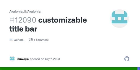Customizable Title Bar · Avaloniaui Avalonia · Discussion 12090 · Github