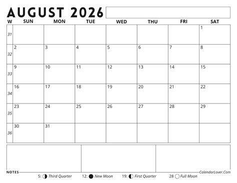 August 2026 Calendar With Holidays United States