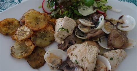 Carne De Peru à Alentejana Com Batata Doce Assada Receita Por Prato Caseiro Cookpad
