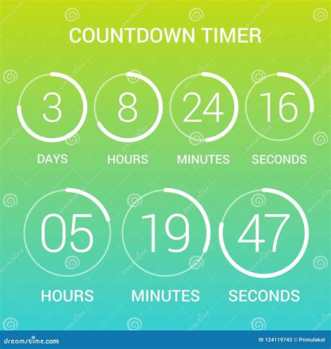 Circle Countdown Clock Counter Timer On Gradient Stock Vector Illustration Of Info Automatic