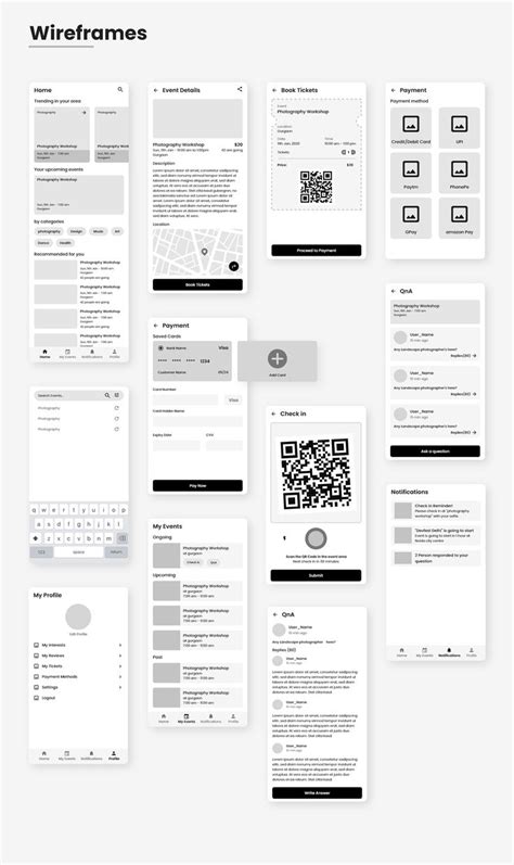 Event App Wireframe Design On Behance Wireframe Design App Wireframe Wireframe
