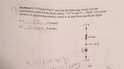 solved find v and i for the following circuit use the