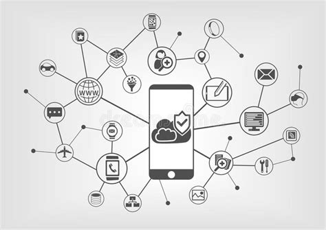 Cloud Computing Connected To The World Wide Web Internet Stock Vector Illustration Of