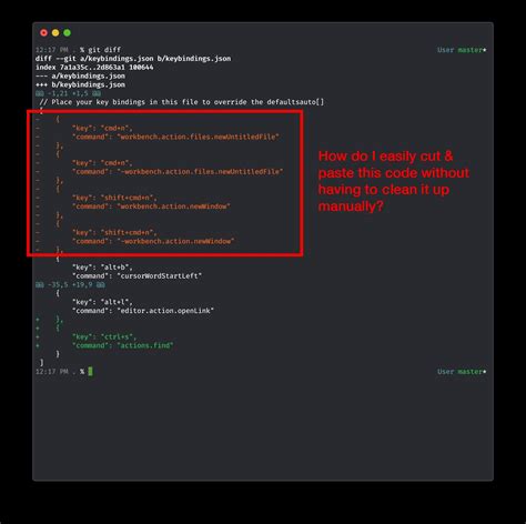 What Are Some Good Strategies For Copying And Pasting Code From A `git Diff` R Git