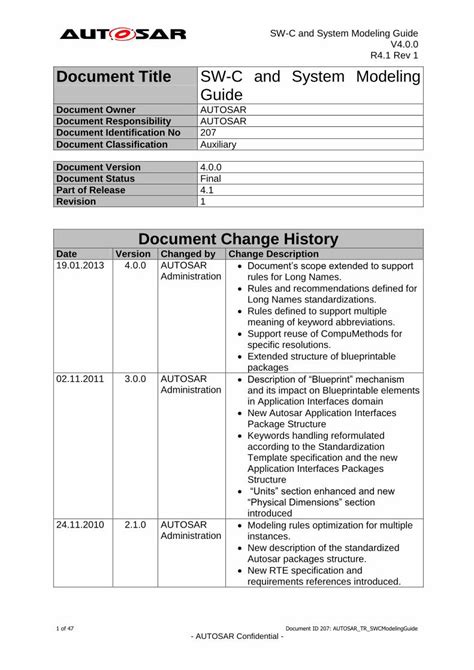 Pdf Sw C And System Modeling Guide · Set Of Naming Convention Rules