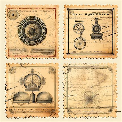 Premium Photo Set Of Vintage Wanderlust Aged Map Paper Vintage Compass Frame Type 2d Clipart