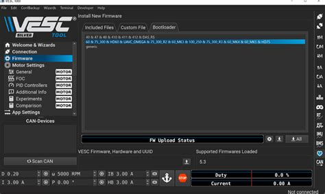 how to load new firmware vesc app settings and testing pev dev