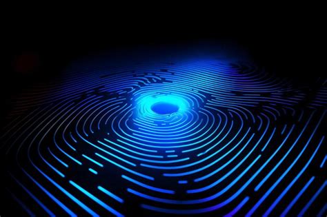 Premium Ai Image Fingerprint In Button Scan Technology Laser Scan