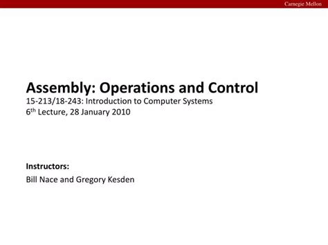 Ppt Assembly Operations And Control Powerpoint Presentation Free Download Id3921047