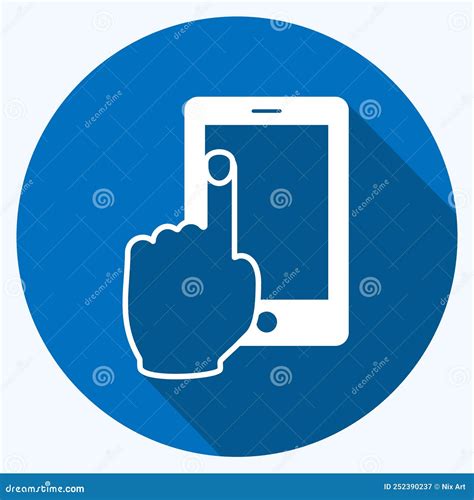 Icon Using Cell Phone Suitable For Hand Actions Symbol Long Shadow