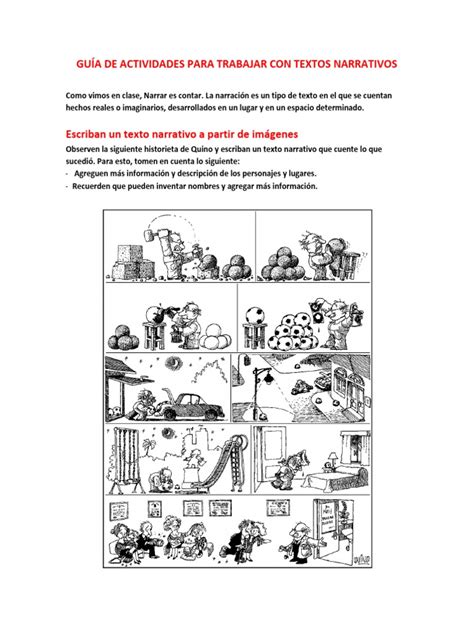 Guía De Actividades Para Trabajar Con Textos Narrativos Narrativa