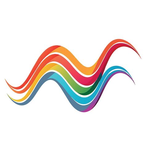 Abstract Colorful Wave Lines Flowing Isolated On White Background For
