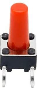 Electronic Spices 6 X 6 X 12mm Red Color Tactile Momentary Push Button Switch Pack Of 20pcs