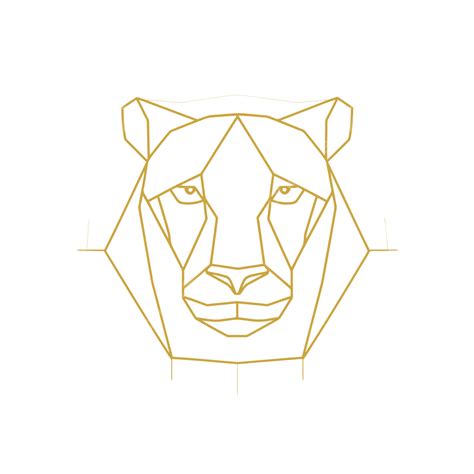 흰색 배경에 기하학적 황금 사자 그래픽 벡터 직계 아이콘 암사자 굵은 선 Png 일러스트 및 벡터 에 대한 무료 다운로드 Pngtree