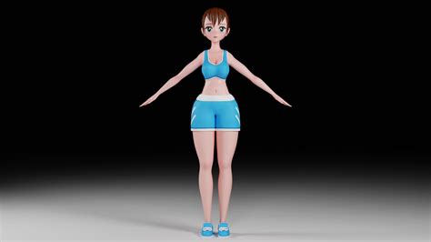 Anime Girl Clothes And Naked Fully Rigged Model Turbosquid 2300917