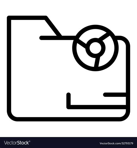 Folder Operating System Icon Outline Style Vector Image