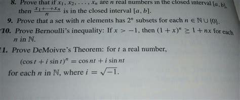 Solved 8 Prove That Ifxi X2 Xn Are N Real Numbers In Chegg Com