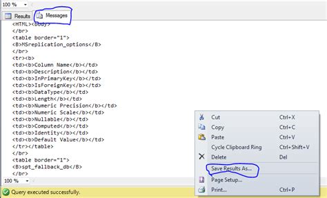Sql Server How To Save Results Of A Sql Query To Html File Stack