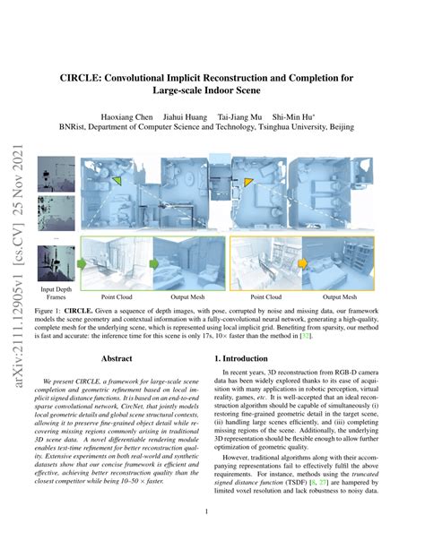 Pdf Circle Convolutional Implicit Reconstruction And Completion For Large Scale Indoor Scene