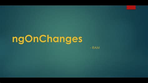 Ngonchanges In Angular Youtube