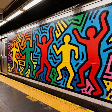 Keith Haring Subway Art Ai Generated