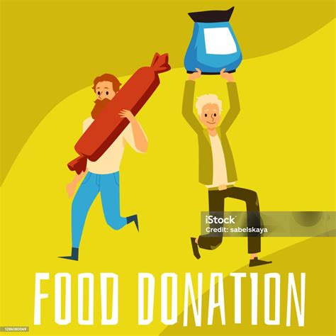 음식 기부 자선 행사 플랫 벡터 일러스트레이션을 위한 카드 템플릿 Charitable Foundation에 대한 스톡 벡터 아트 및 기타 이미지 Charitable