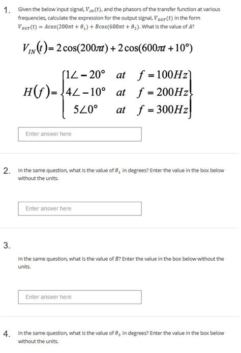 Solved Given The Below Input Signal Vint And The