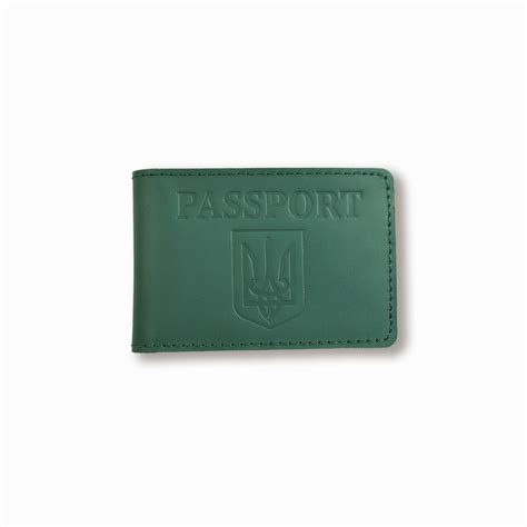 ᐉ Обкладинка для Id картки Passport з гербом Зелений • Краща ціна в Києві Україні • Купити в