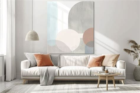 Canvas Poster With Pastel Geometric Shapes In A Soothing Palette