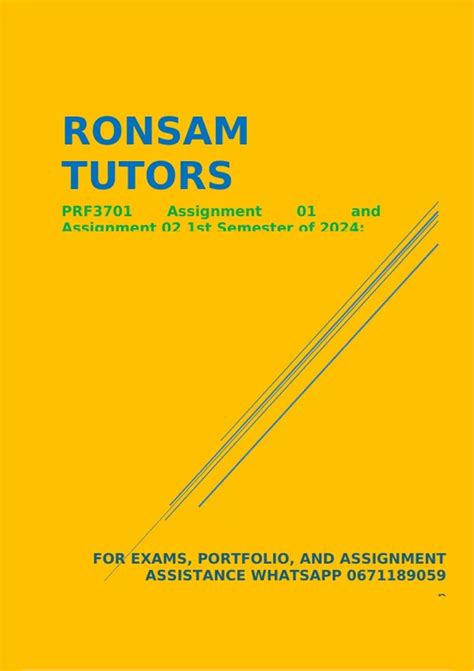 Prf3701 Assignment 01 And Assignment 02 Answers 1st Semester Of 2024