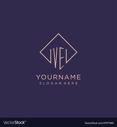 Initials Logo Monogram With Rectangle Style Vector Image