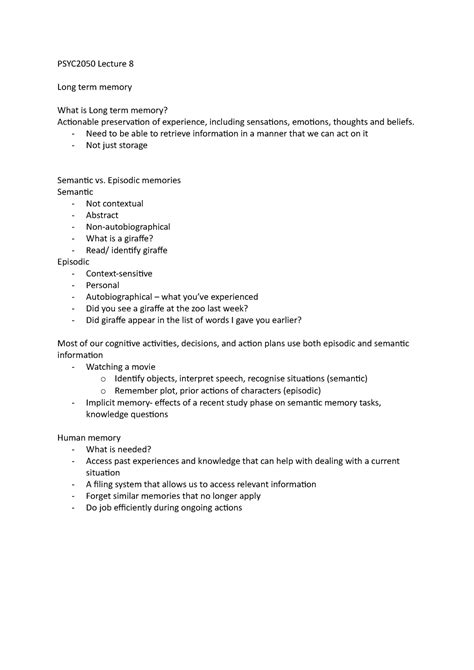 PSYC2050 Lecture 8 PSYC2050 UQ Studocu