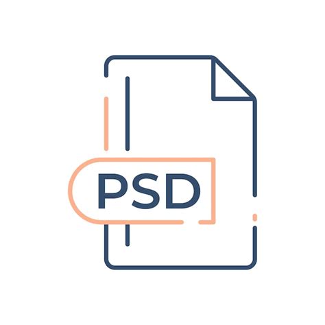 Premium Vector Psd File Format Icon Psd Extension Line Icon