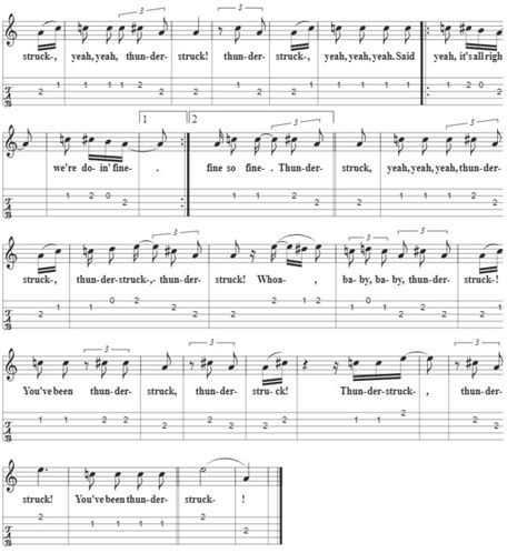 Thunderstruck Banjo And Mandolin Tab Tenor Banjo Tabs