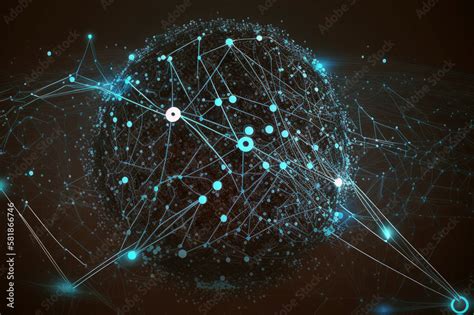 Neural Network Futuristic Big Data Visualization Wave Connecting Neural Network Smart Digital