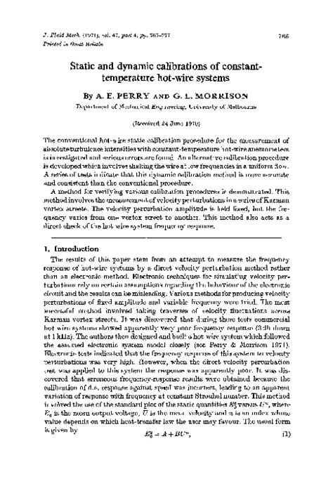 Pdf Static And Dynamic Calibrations Of Constant Temperature Hot Wire Systemsdynamic Small