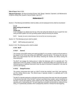 API RP 16Q Addendum 2