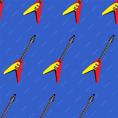 Premium Vector Electric Guitar Seamless Pattern