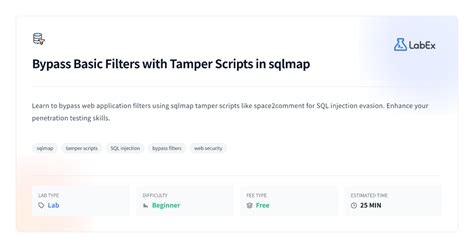 Bypass Basic Filters With Sqlmap Tamper Scripts Labex