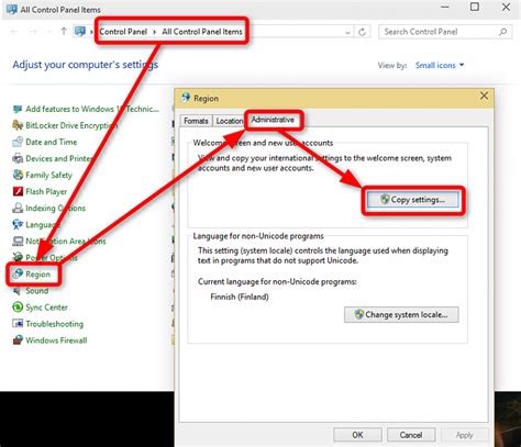 Region And Language Settings Copy In Windows 10 Windows 10 Tutorials