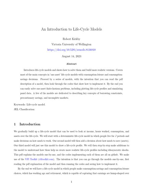 Life Cycle Models Pdf