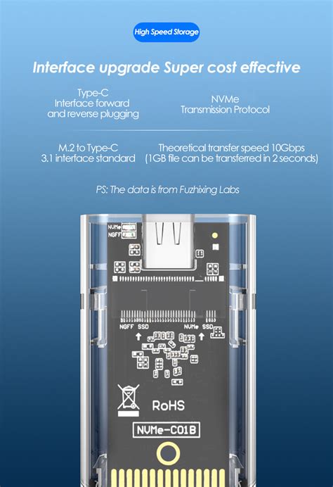 M Nvme Ssd Enclosure Adapter Tool Free Aluminum Case Usb C Gen Gbps To Nvme Pcie
