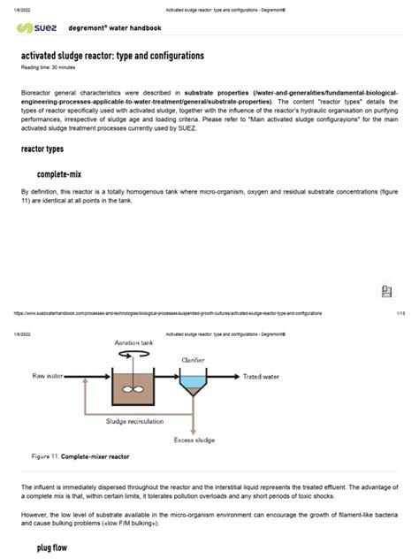 Activated Sludge Reactor Type And Configurations Degremont® Pdf