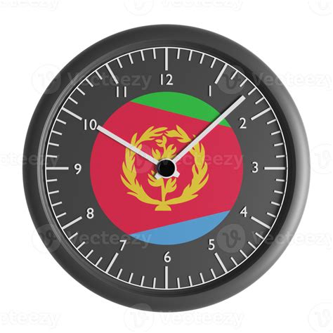 Wall Clock With The Flag Of Eritrea PNG