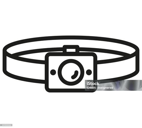헤드램프 아이콘입니다 트렌디 한 현대 평면 선형 벡터 Headlamp 아이콘에서 얇은 선 치과 의사 컬렉션 편집 가능한 개요 스트로크 벡터 일러스트 레이 션에서 흰색 배경에