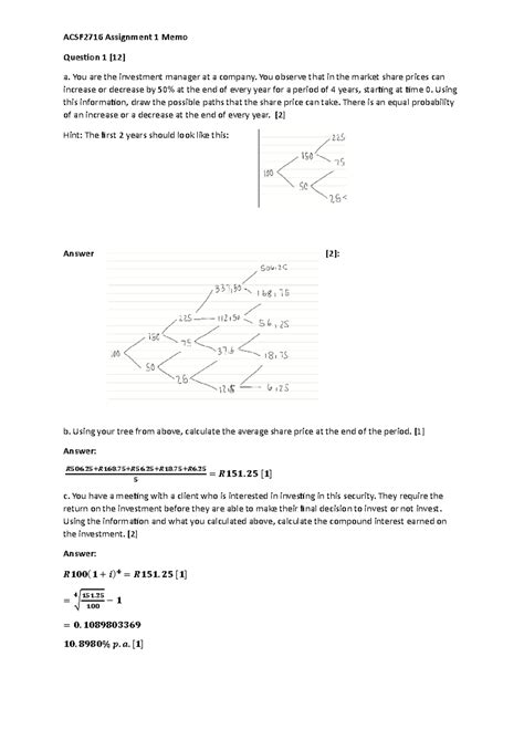 Acsf2716 2024 Assignment 1 Memo Acsf2716 Assignment 1 Memo Question 1