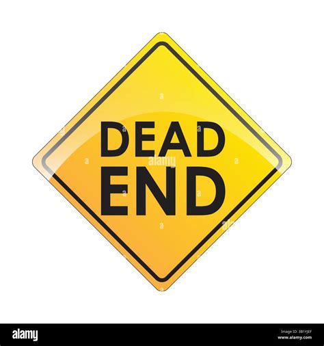 Dead End Road Sign Yellow Diamond Traffic Warning Symbol For Drivers Stock Vector Image And Art